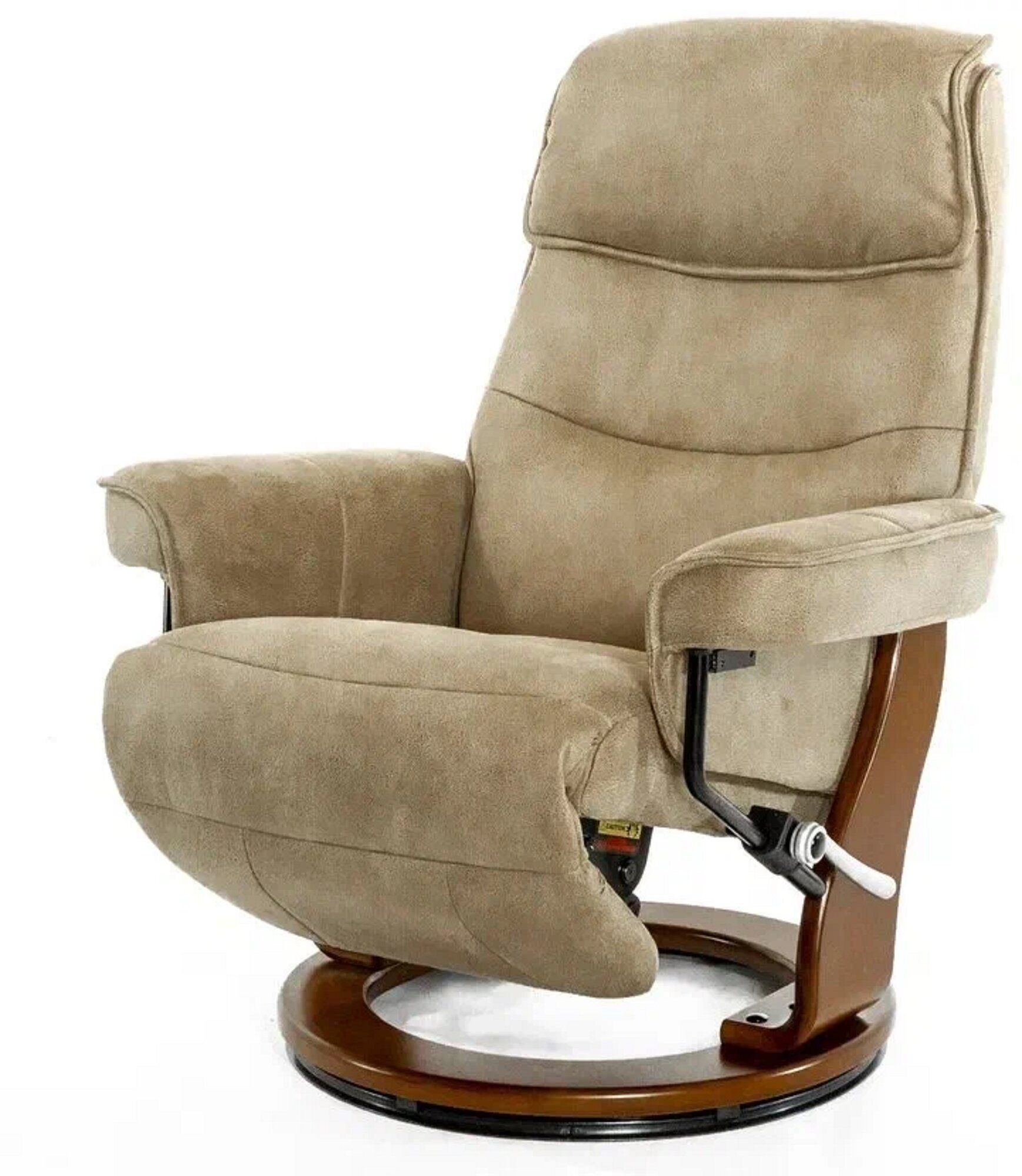 Кресло реклайнер FALTO Rio (встроенная подножка, искусственный нубук, бежевый)