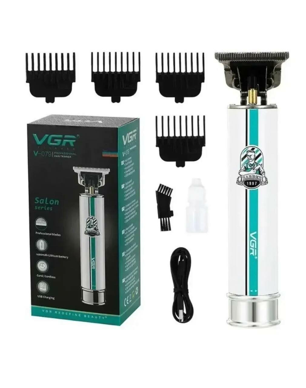 Триммер VGR V-079, для бороды, усов и тела, нержавеющая сталь, быстрая зарядка