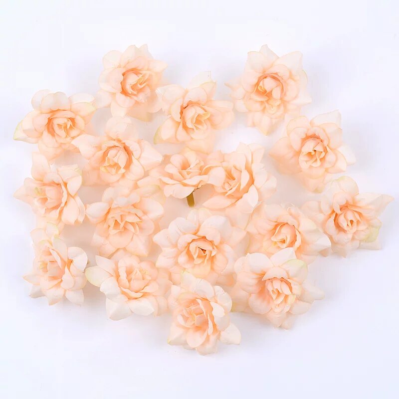 Искусственные головки роз, искусственные цветы, аксессуары для венков ручной работы, шелковые цветы, материалы для