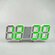 3D LED часы, зеленый цвет, White Green