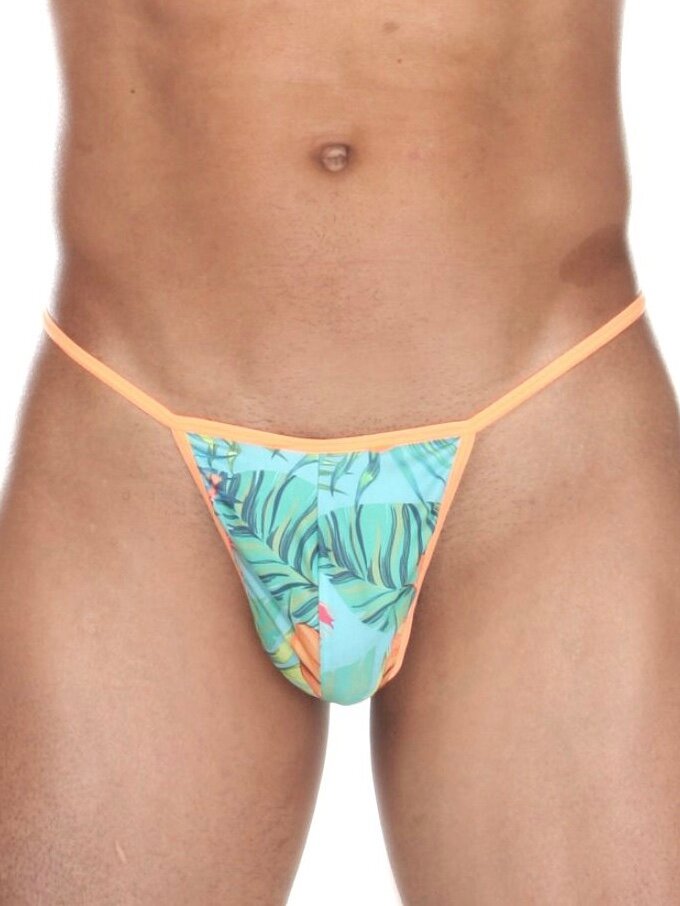 Мужские трусы стринги бирюзовые с принтом Cosmos Colors FR01_OGR XL (50)