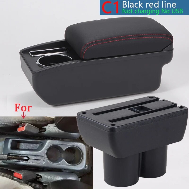 Подлокотник C1 Black red NO USB для Suzuki Jimny
