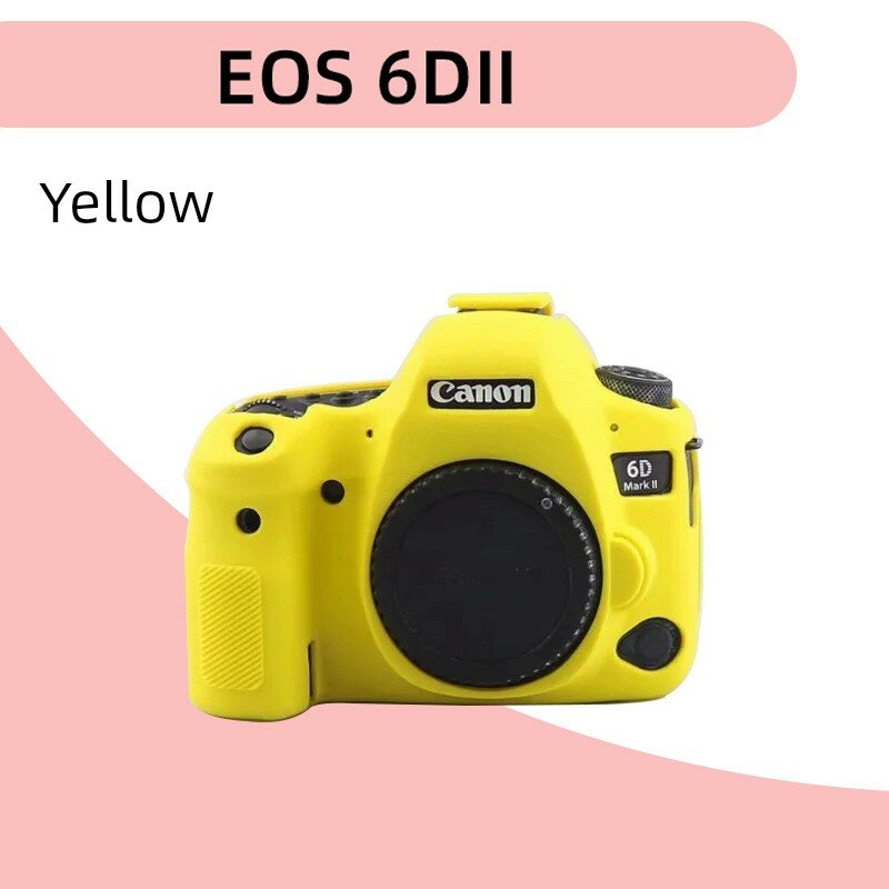 Силиконовый чехол для камеры Canon EOS 6D2 - Пылезащитный, ударопрочный, удобный чехол для фотосъемки в желтом цвете