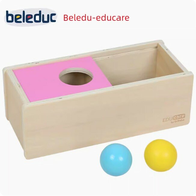 EDUcare Деревянная коробка с шариками и сдвижной крышкой, обучающая игрушка
