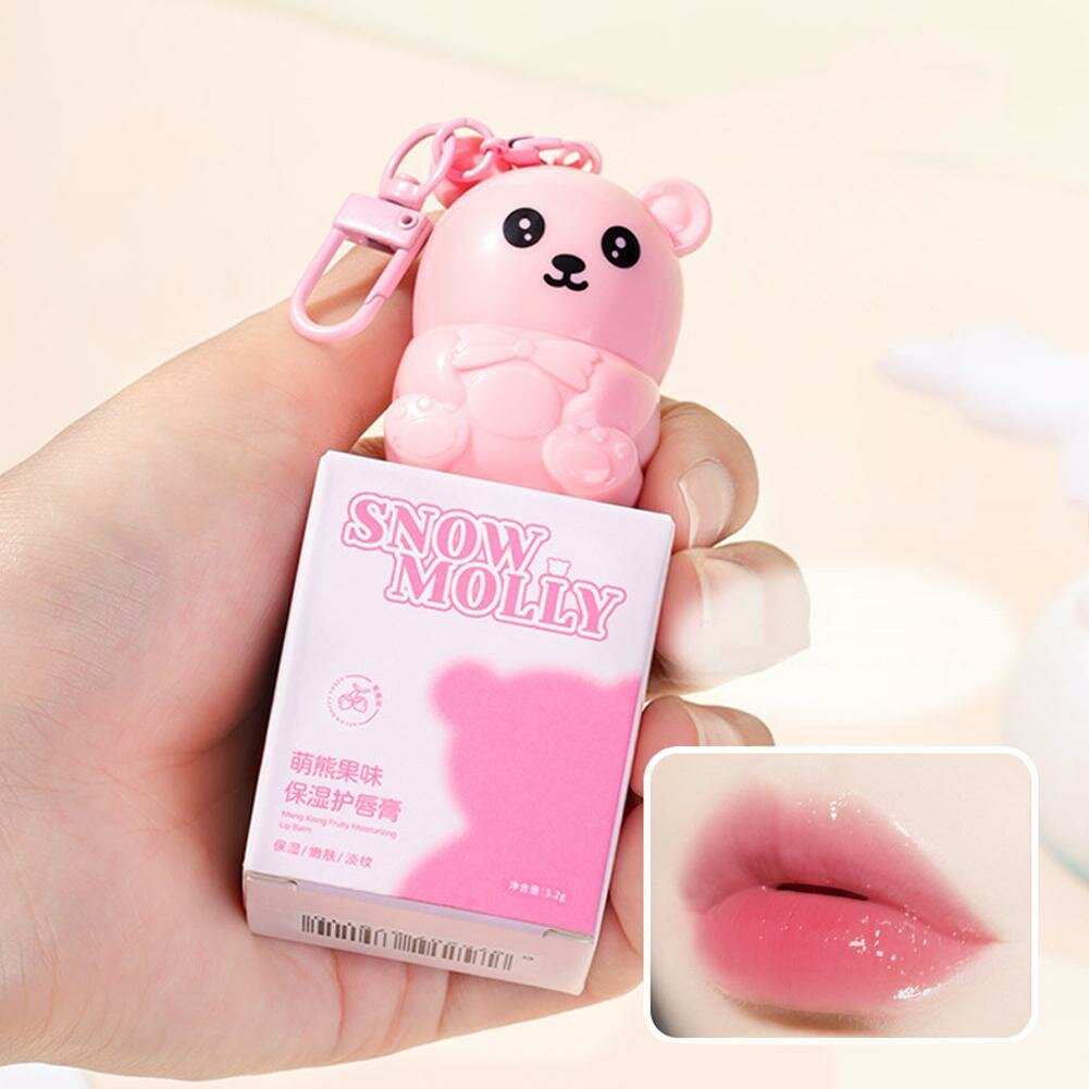 1 Милая детская помада в форме медведя, увлажняющая, улучшающая губы