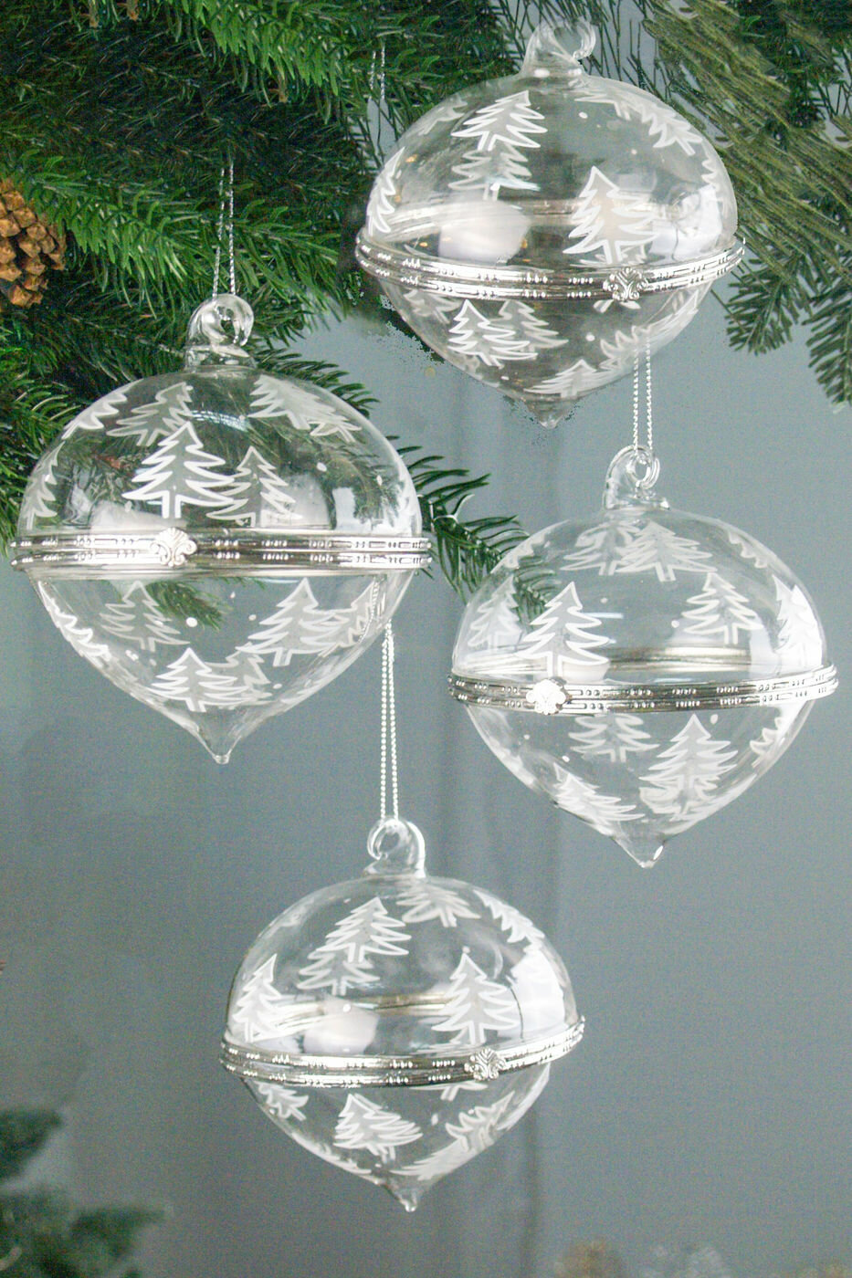 Набор ёлочных шаров кастен, стекло, 10 см, 4 шт, Винтер Деко (Winter Deco) 5030043