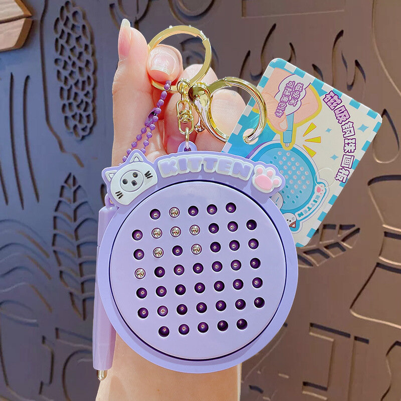 Забавная и игривая доска для рисования с магнитными стальными шариками, подвеска для школьного рюкзака, брелок, развивающая игрушка для снятия стресса у детей.