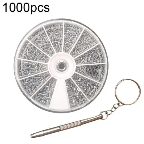 Набор винтов и гаек из нержавеющей стали для ремонта очков 1000Pcs 1Pc