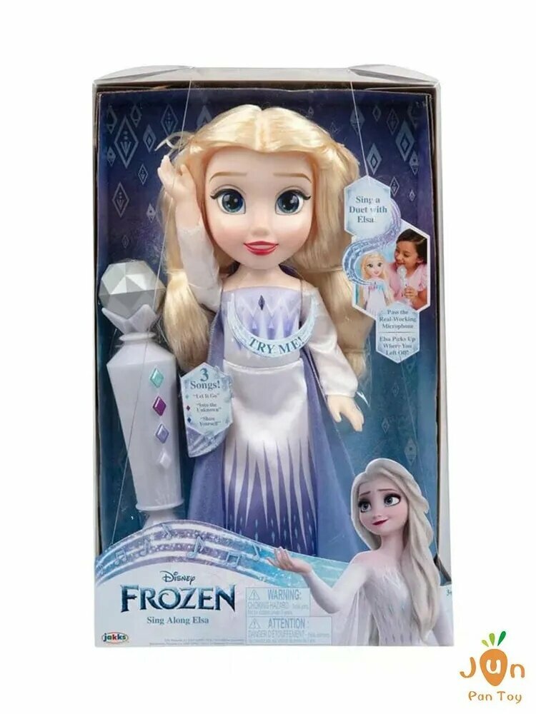 Дисней кукла Эльза Disney Frozen Sing Along Elsa / интерактивная игрушка для девочек с микрофонами, музыкальным и световым шоу, подходящие в качестве подарки на новый год 2026