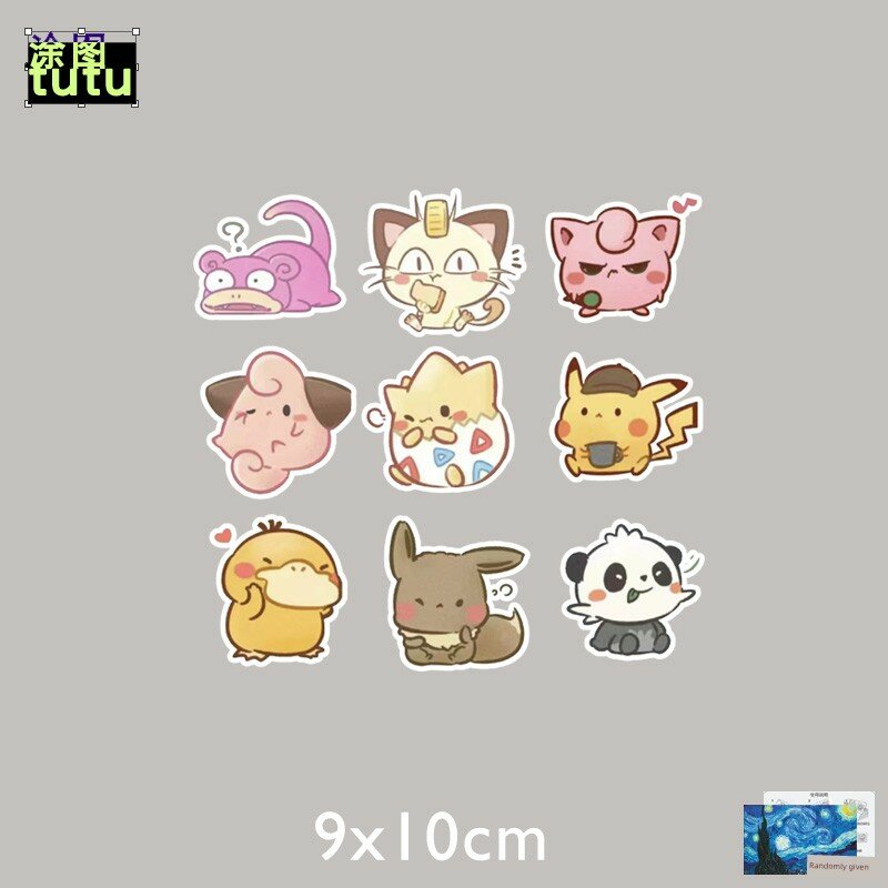 Автомобильные наклейки, креативные стильные покемоны, двумерные милые светоотражающие наклейки с героями мультфильмов,