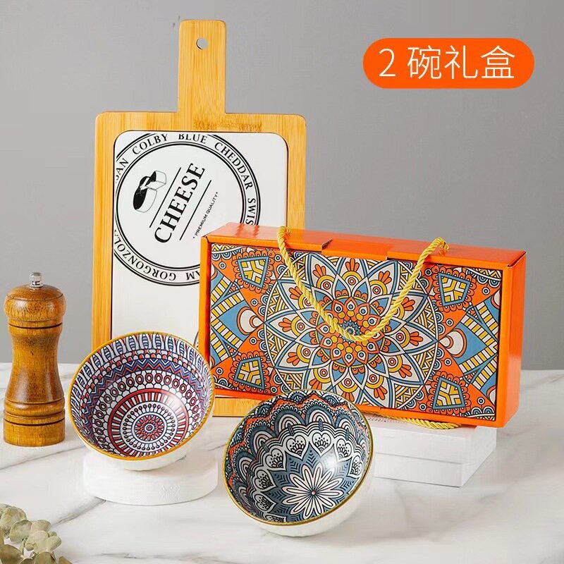 Трансграничный богемный керамический костюм для посуды Чаша Подарочные коробки Открытие Подарочная страховая компания