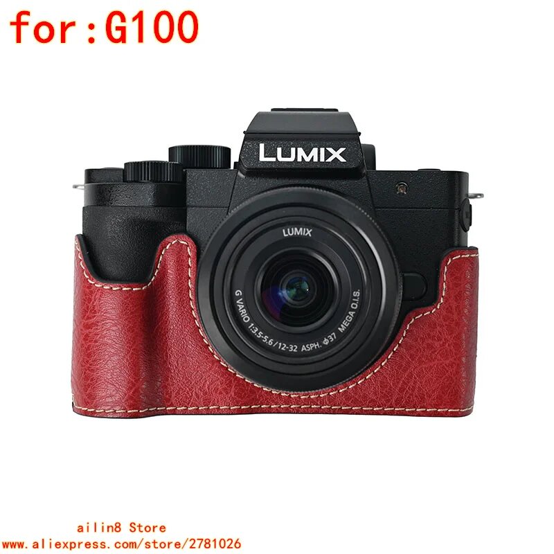 Корпус сумки для камеры Panasonic Lumix DC-G100 S9 из искусственной кожи, зажим для лица, ручка, нижняя опора, защитный чехол, кожаная куртка