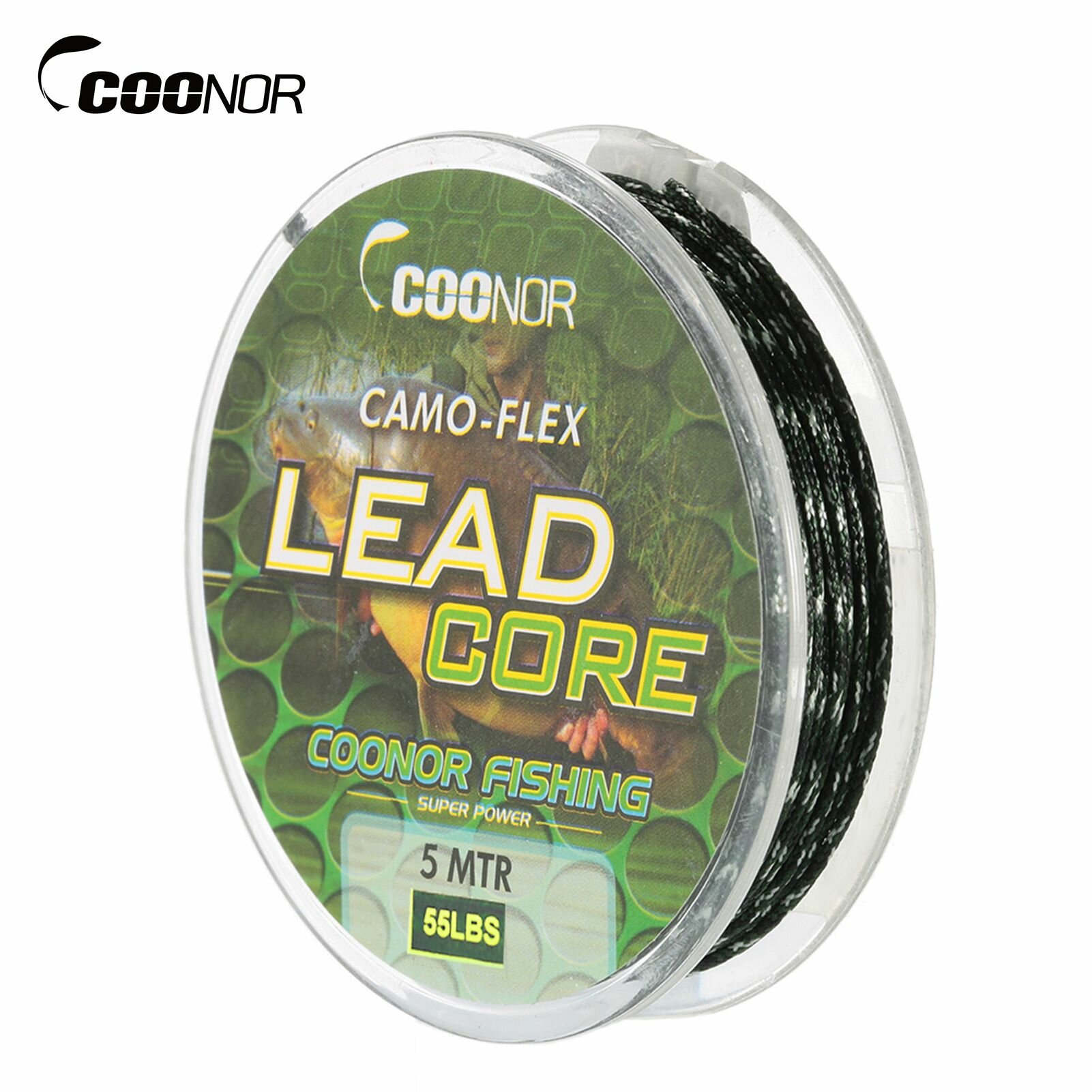 Плетеная леска для ловли карпа Leadcore 55lb, 5 м, камуфляжный свинцовый сердечник, прочная снасть для ловли карпа