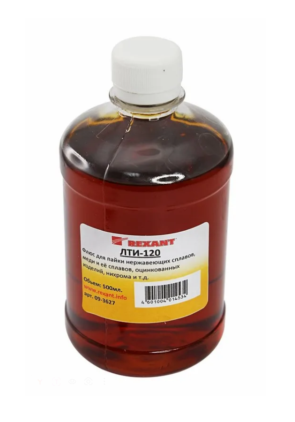 Флюс Rexant 09-3627 для пайки, ЛТИ-120, 100 мл, флакон, для пайки,