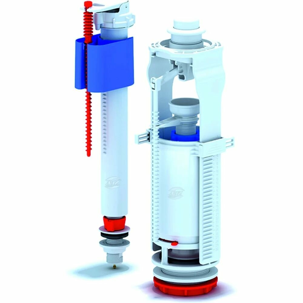 Арматура для бачка АНИ Пласт набор с нижней подводкой 1/2", белая кнопка, 1 режим, универсальная WC8510 023-1951