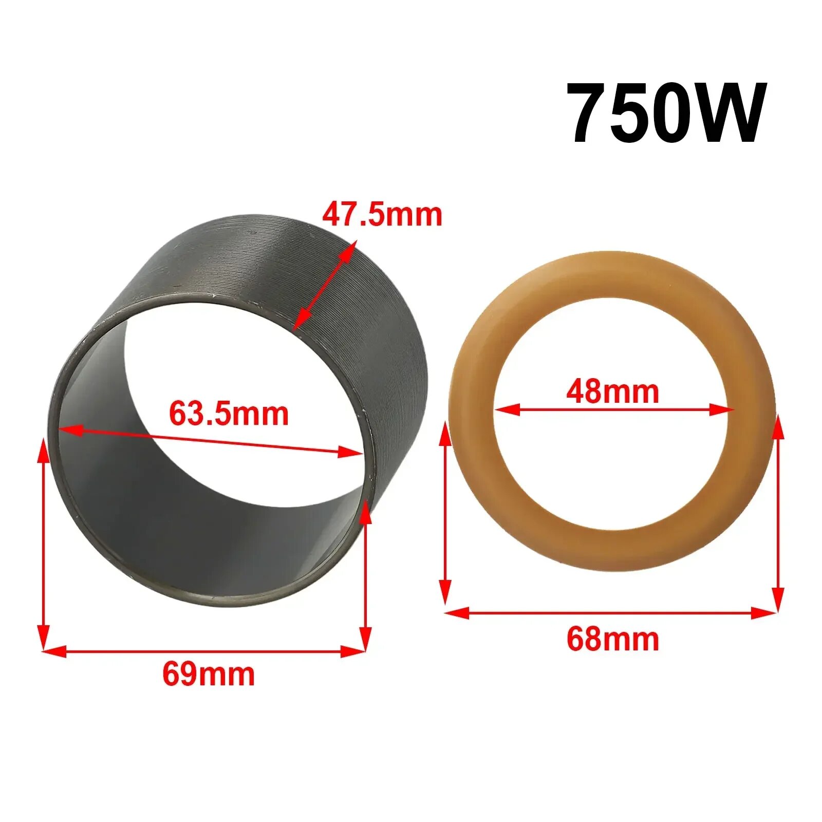 Комплект прокладок поршневого цилиндра для безмасляного компрессора A For 750W