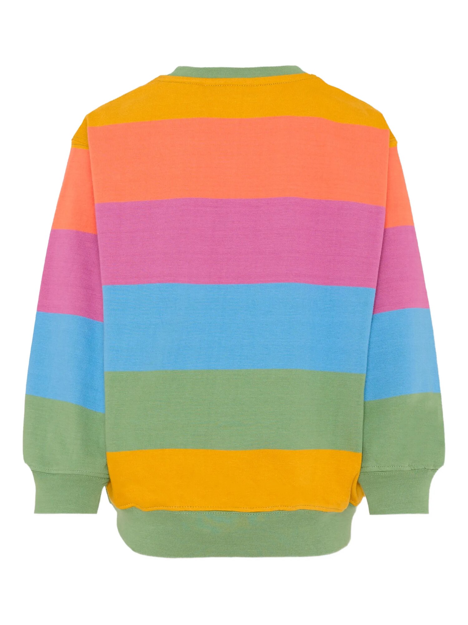 Толстовка Molo Striped crew-neck sweatshirt, размер 140, черный/серый/оранжевый — фото 1
