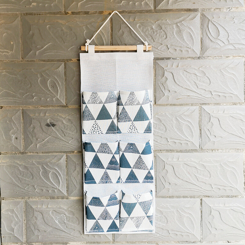 Хлопковая льняная ткань Сумка для хранения нижнего белья для ванной комнаты на стене, в общежитии, многофункциональная