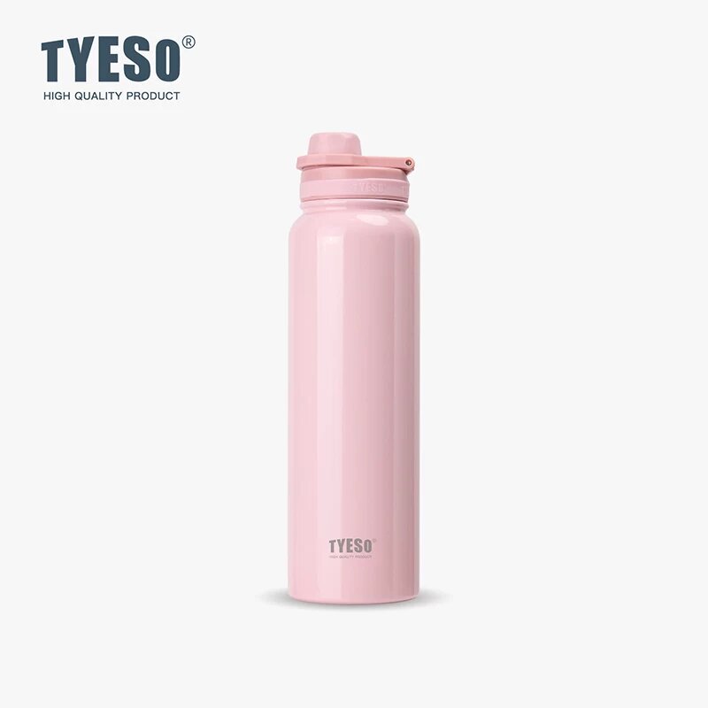 TYESO 304-й нержавеющей стали вакуумный термос-бутылка, сакура-розовый, 1200 мл, портативная спортивная