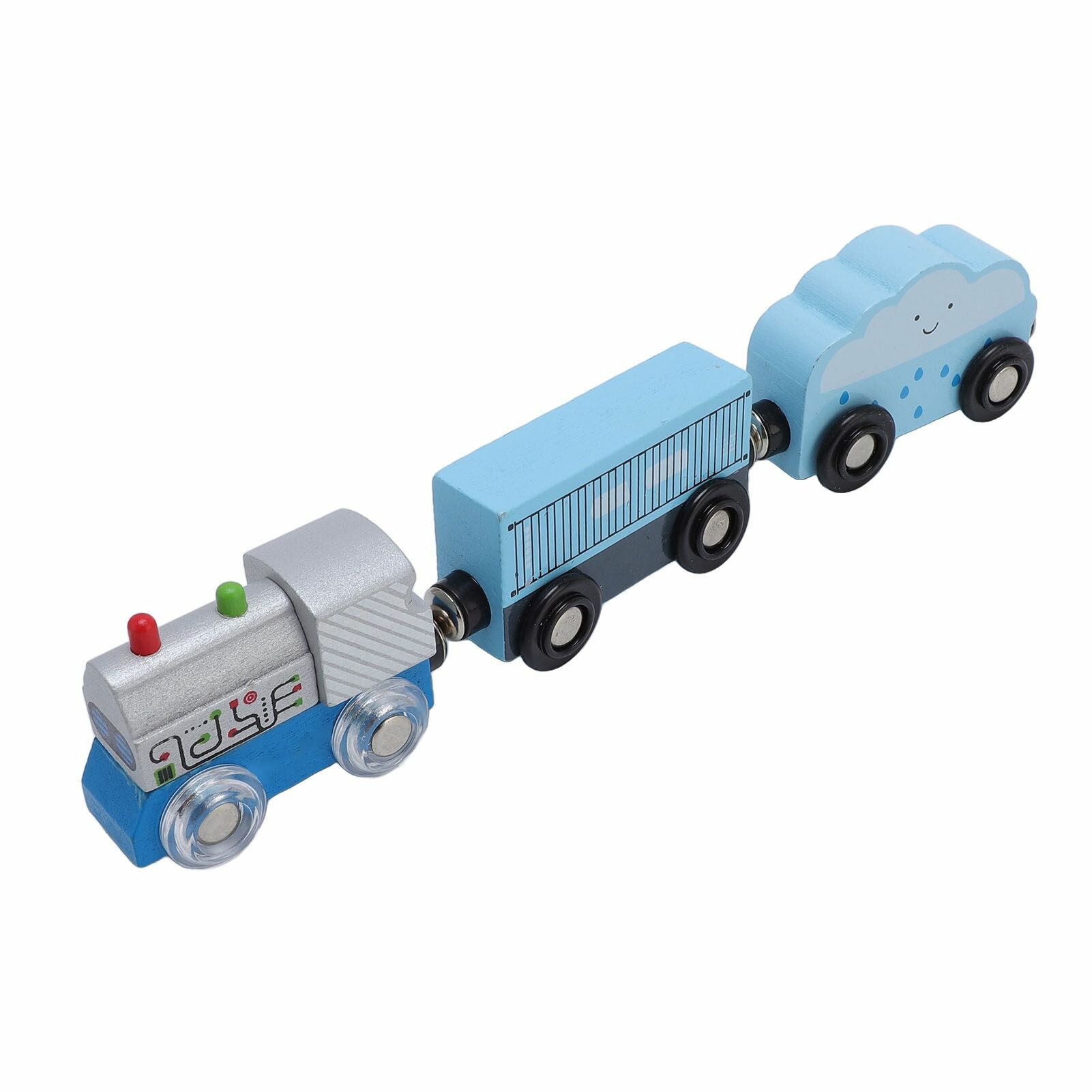 Деревянный поезд, реалистичный, интерактивный, обучающий