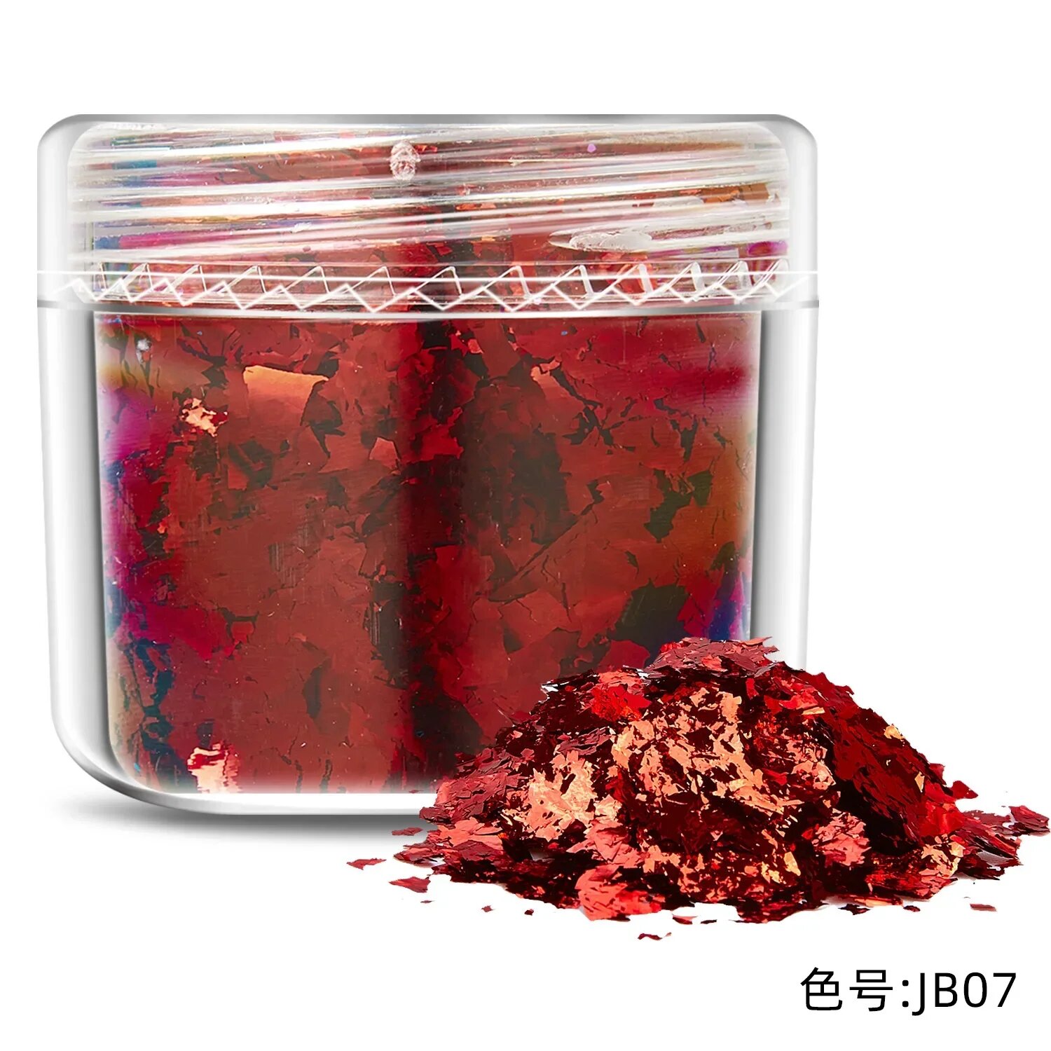 Бордовые хлопья фольги для нейл-арта, Цвет: Red, JB07