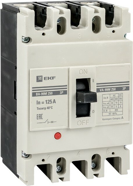 Выключатель автоматический 3п 250/125А 35кА ВА-99М PROxima EKF mccb99-250-125m