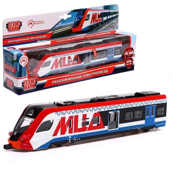 Технопарк Электропоезд МЦД 21,5 см инерционный, металл IVОLGА-19МОS-WНВU с 3 лет