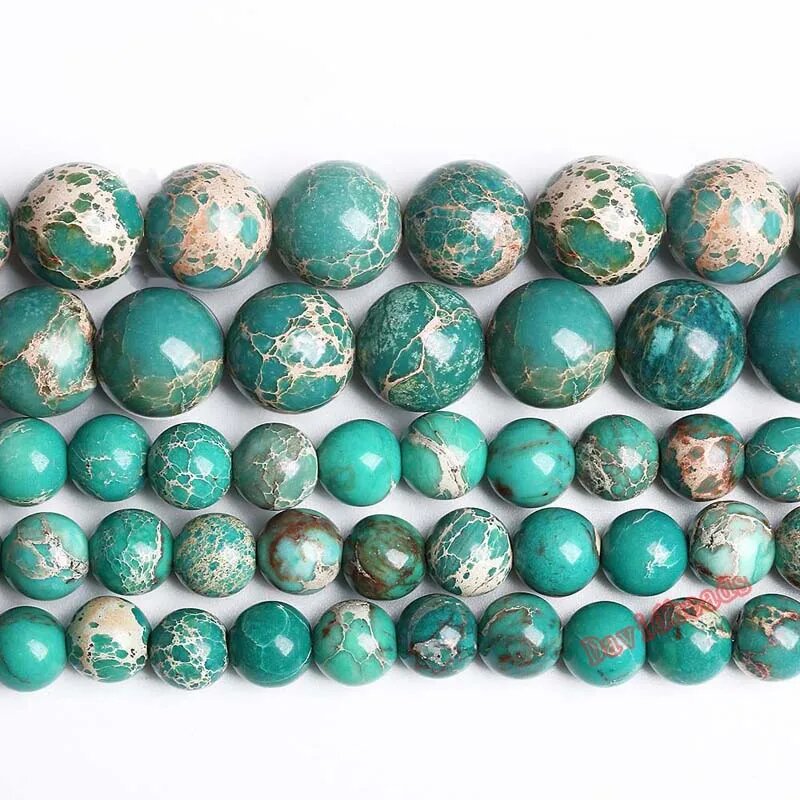 Бусины из яшмы "Зелёное море" MOON BEADS 6-12 мм 8mm 48pcs 1lot