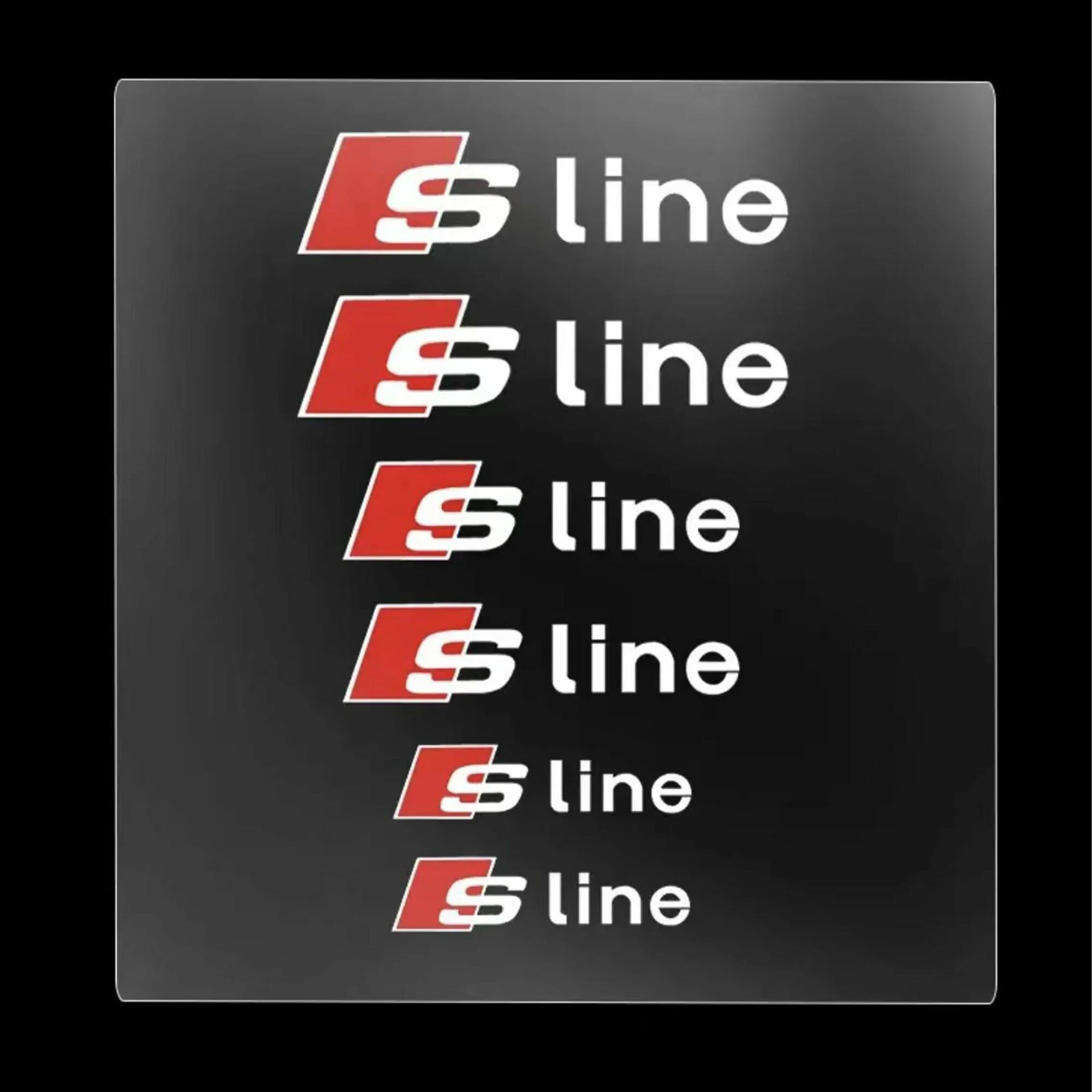 6 белых термостойких наклеек с логотипом Sline для тормозных суппортов и украшения колесных дисков из винила, подходит для Audi S A3 A5 A6 A1 A2 A4 A7 A8 Q1 Q2 Q3 Q4 Q5 Q6 Q7