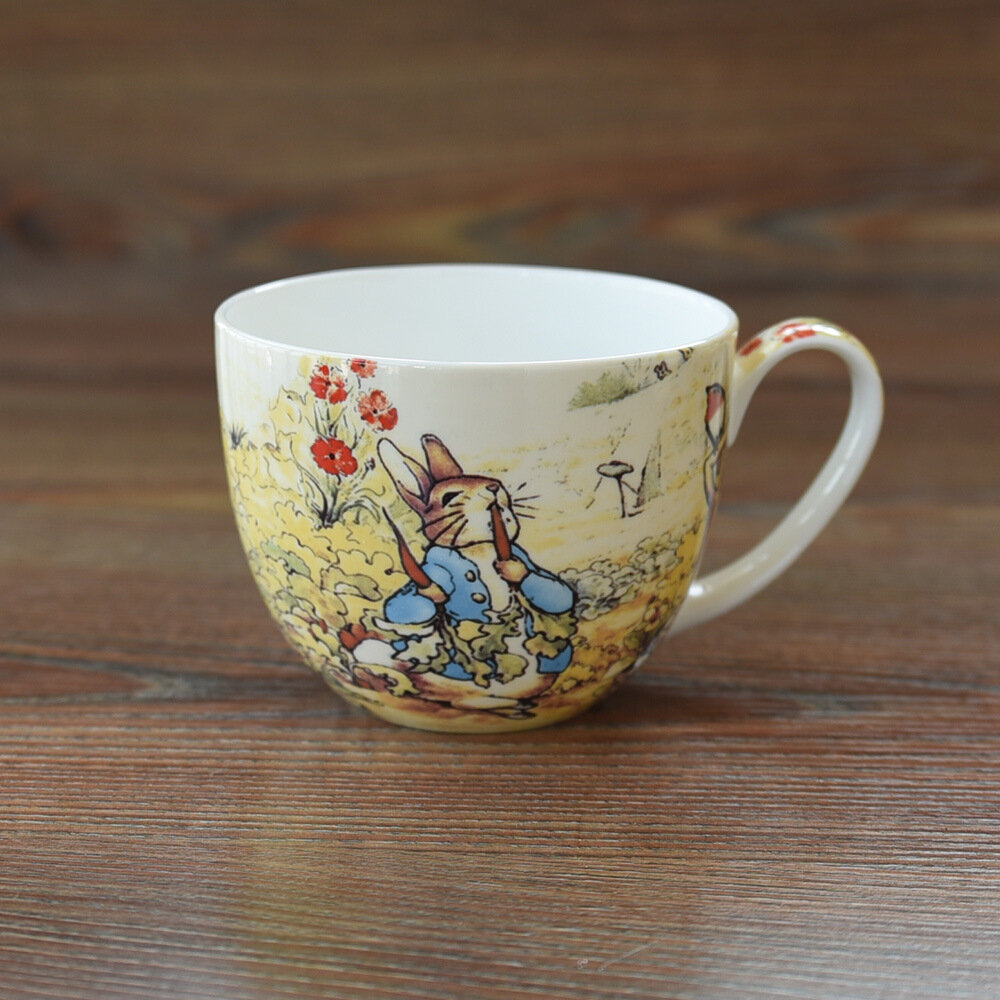 Костяная фарфоровая посуда, чашка для завтрака, чашка для молока, кружка, чашка для лапши с крышкой, ложка, чашка для воды, милый набор посуды для дома