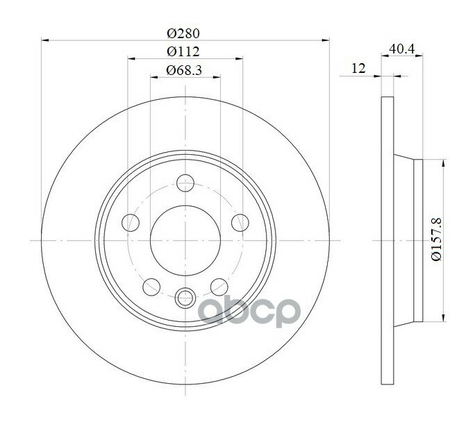 Диск тормозной задн. VW Sharan 1995-2010/Transporter T4 1990-2003 S&K арт. SKBD1214