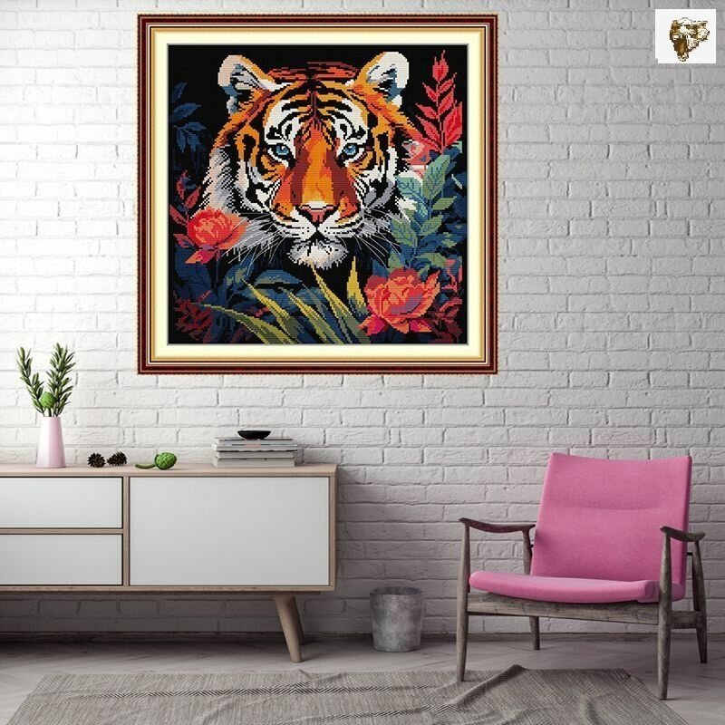 Эксклюзивный набор для вышивания крестиком 40x40 см, схема ЮжноКитайский тигр на 14 CT