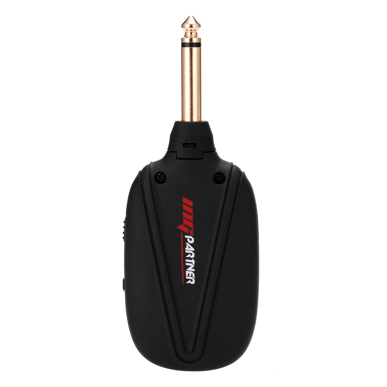 Система беспроводной гитары V-8 заряжаемая 4 канала набор передатчика приемника электрогитара бас пикап черный пластик 20Hz-20KHz задержка передачи <4ms размер передатчика/приемника 110*43*17mm батарея передатчика 3.7V 600mAh батарея приемника 3.7V