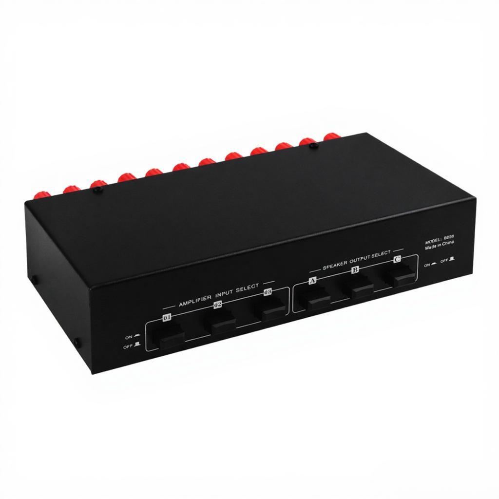 Переключатель усилителей и динамиков с 3 входами и 3 выходами, компаратор,300 Вт на канал, без потерь качества звука, материал металл, размер 240*105*55мм, вес 960г, входит 1 шт. распределитель и 1 руководство пользователя на английском языке