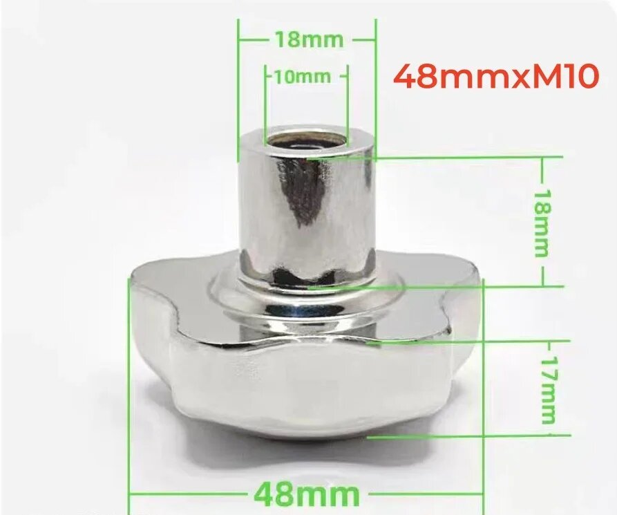 Звездчатые ручки-гайки ZNYONG из нержавеющей стали 304 M10 head 48mm