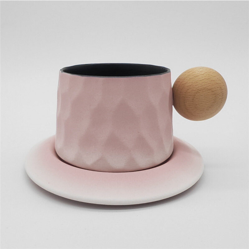 Керамический набор для офиса: чашка и блюдце, ретро простая кружка, офисный послеобеденный чай, высококачественная кофейная чашка с подставкой