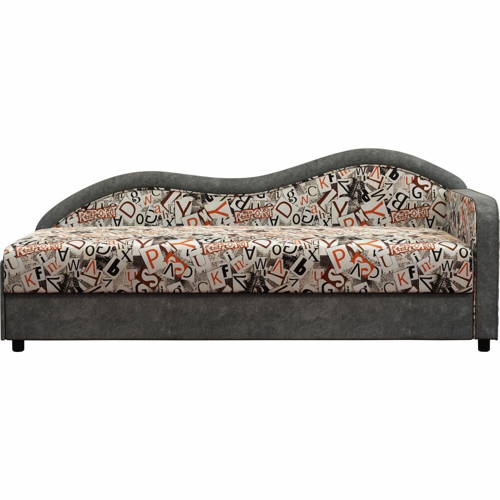 Диван тахта МебелПром Юлия Люкс У51 флок серый