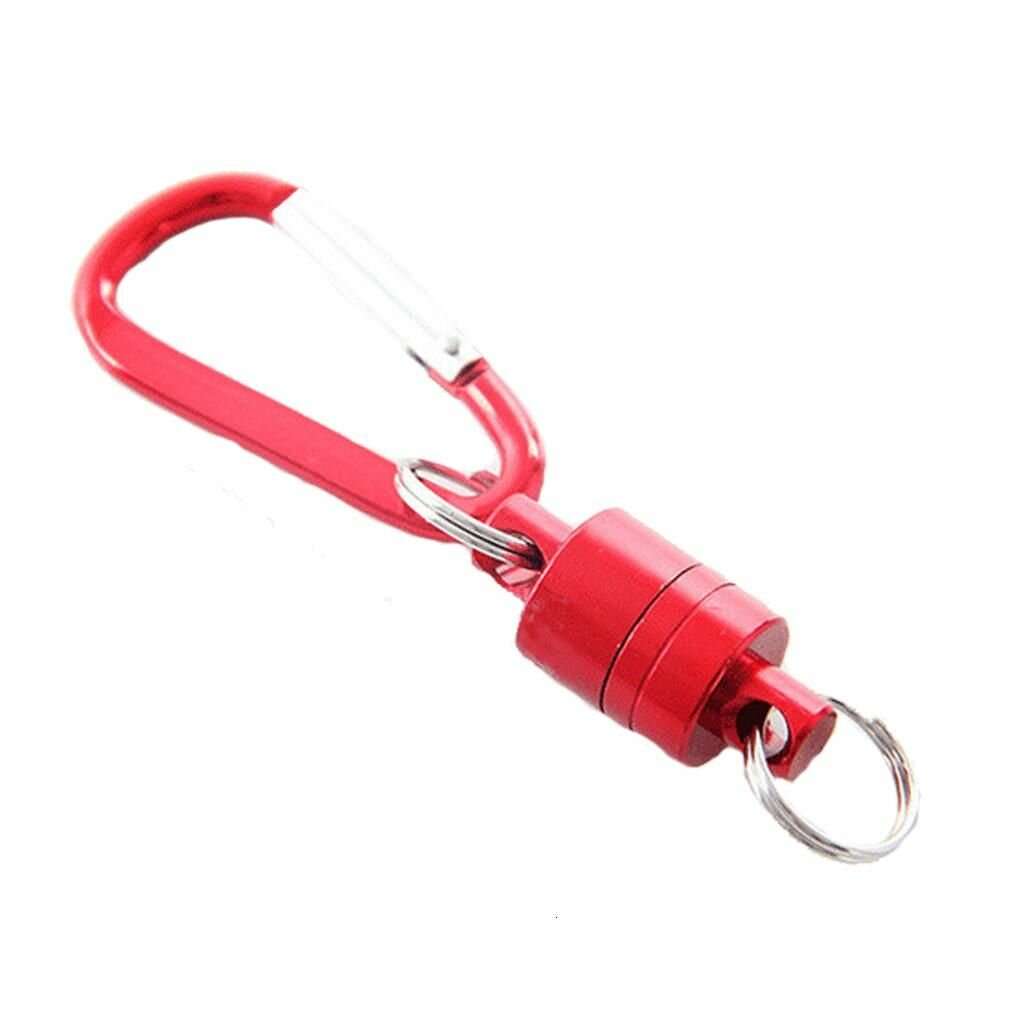 Магнитный зажим для сети, подвесной держатель для рыбалки нахлыстом, карабин, красный