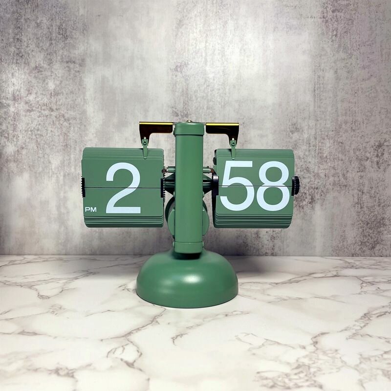 Классические перекидные часы Flip-clock Green, 16х21х8 см (зеленые)
