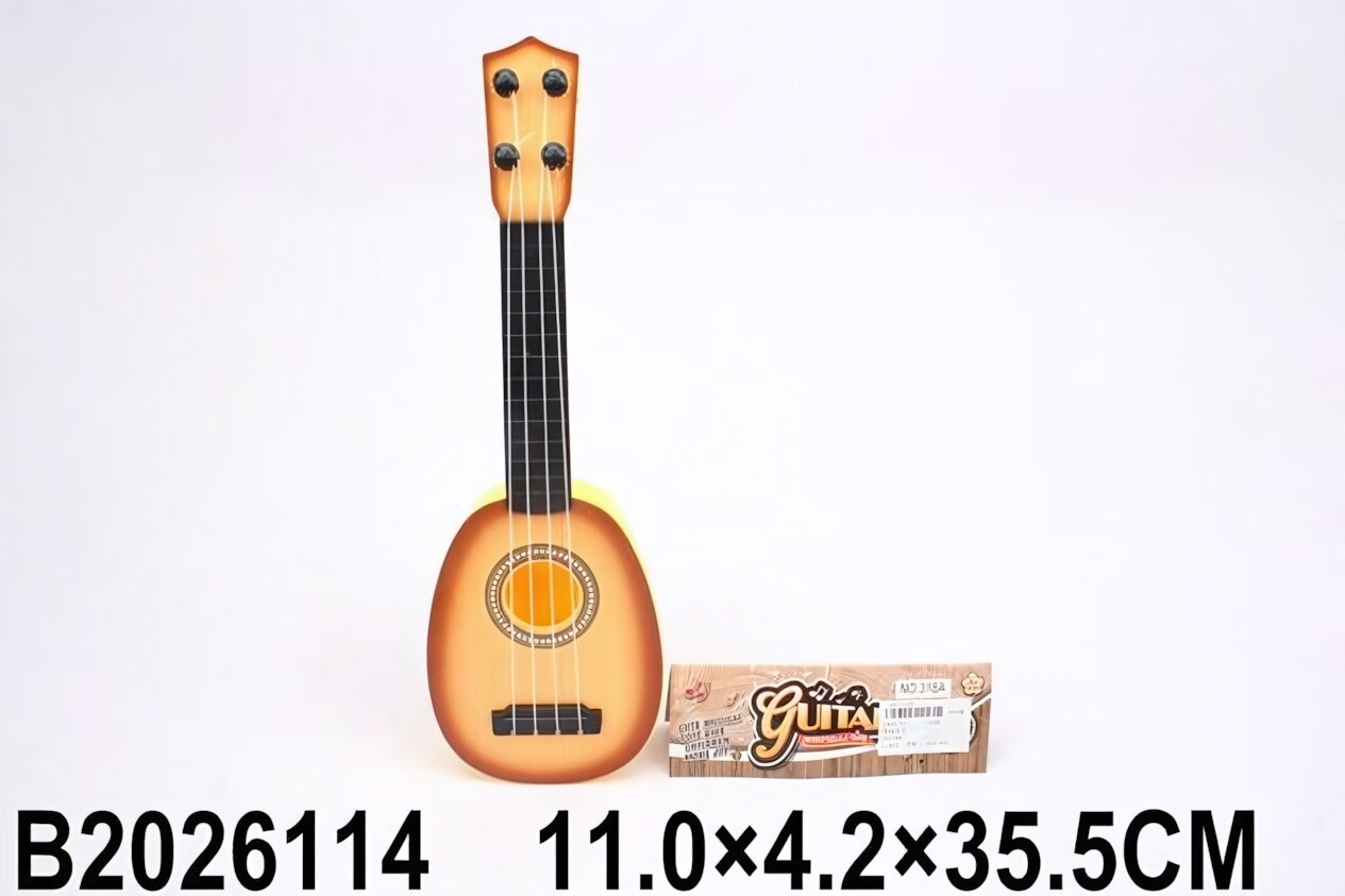 Детская гитара-укулеле, 4 струны, цвет микс, размер 35.5 см, развивает моторику и слух