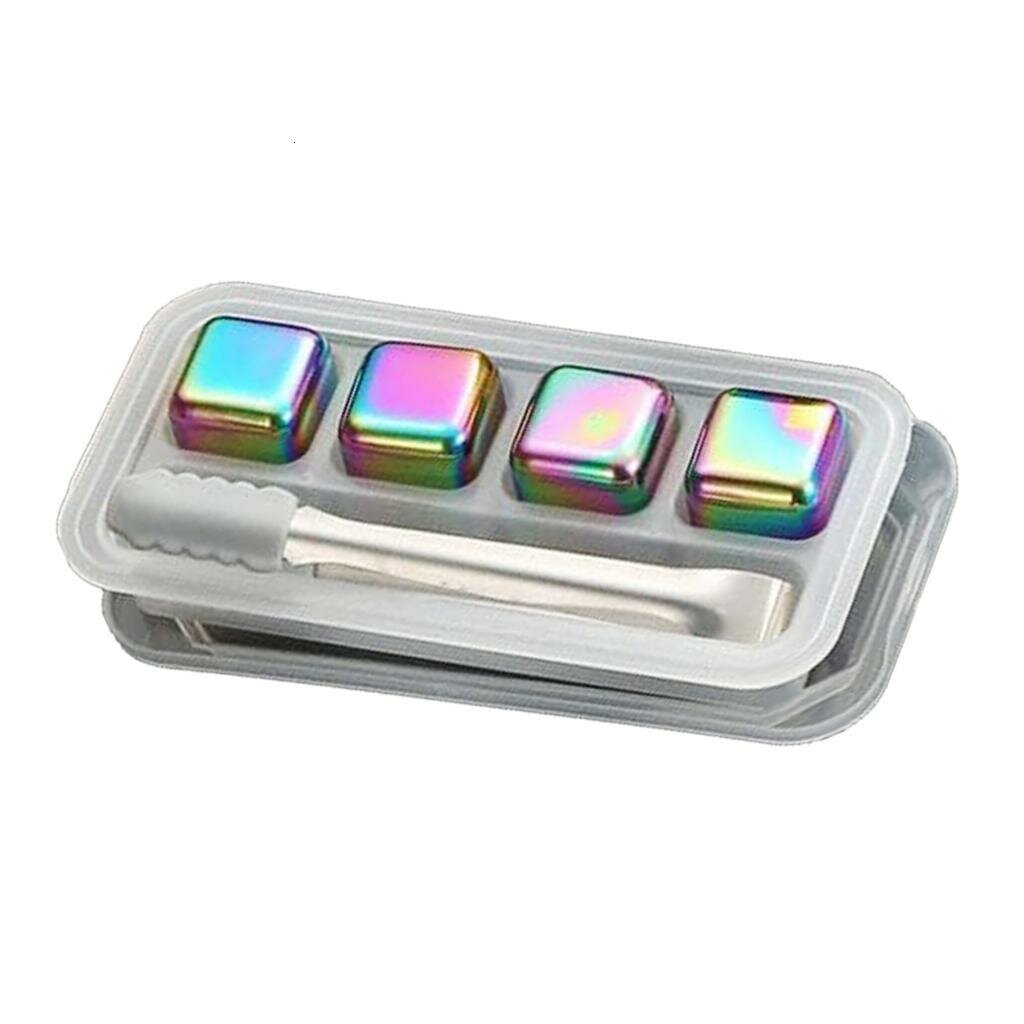 Стальные кубики для виски 4/6/8 шт. с щипцами, A