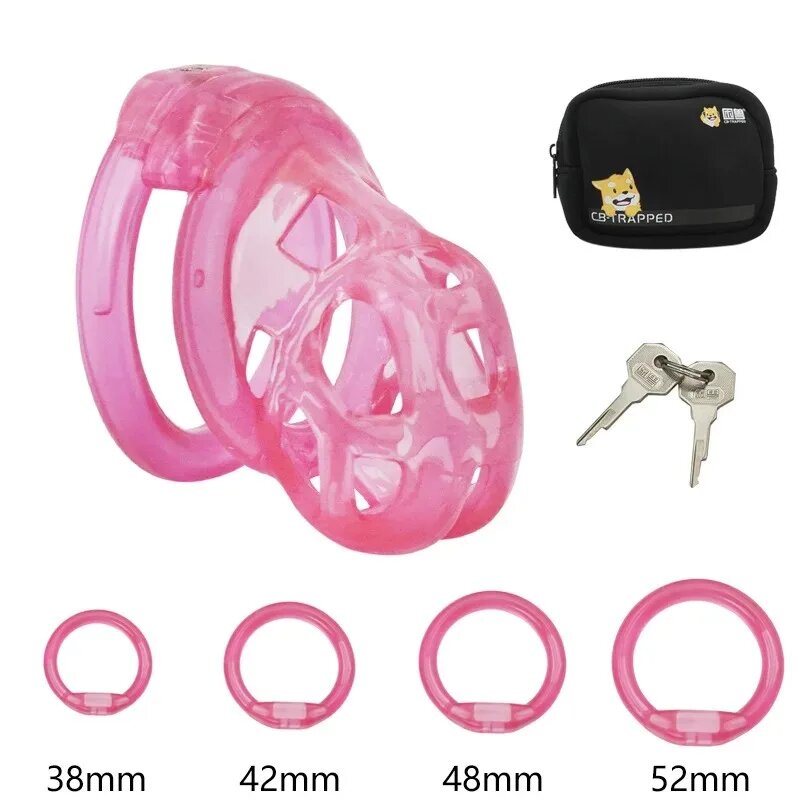 Мягкое силиконовое устройство целомудрия, регулируемый замок для клетки для члена для A pink XL size
