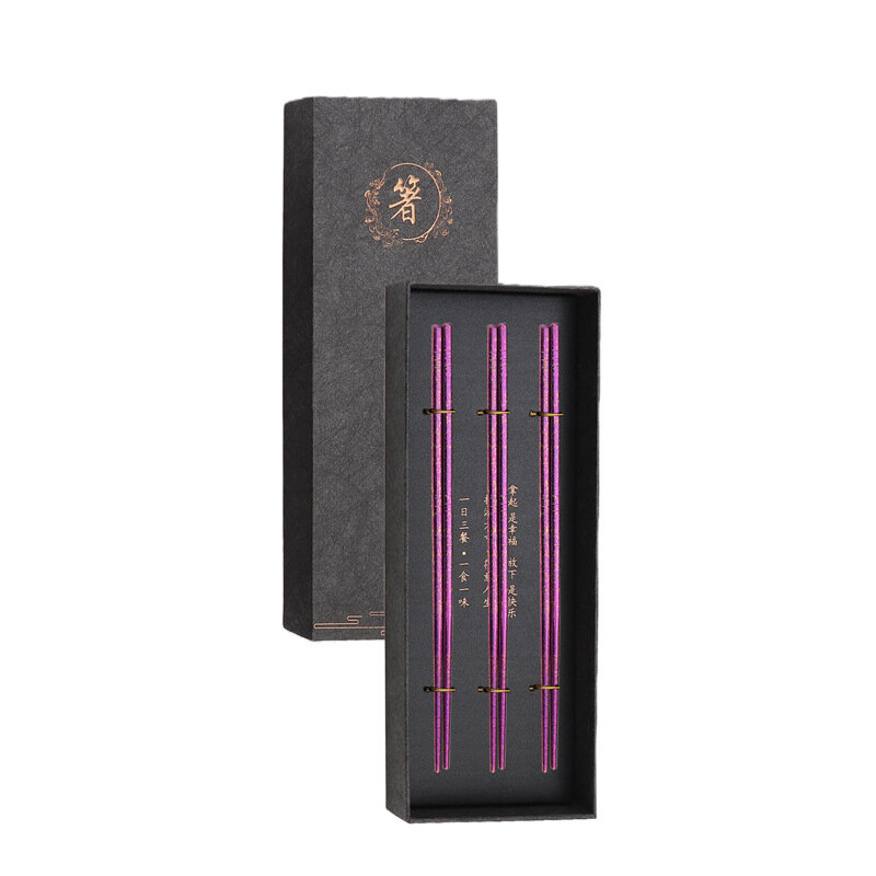 Чистые титановые палочки для еды, цветные палочки с ледяным цветком, домашние нескользящие палочки, посуда для кемпинга на открытом воздухе, палочки для горячего горшка, набор подарочных коробок из титана