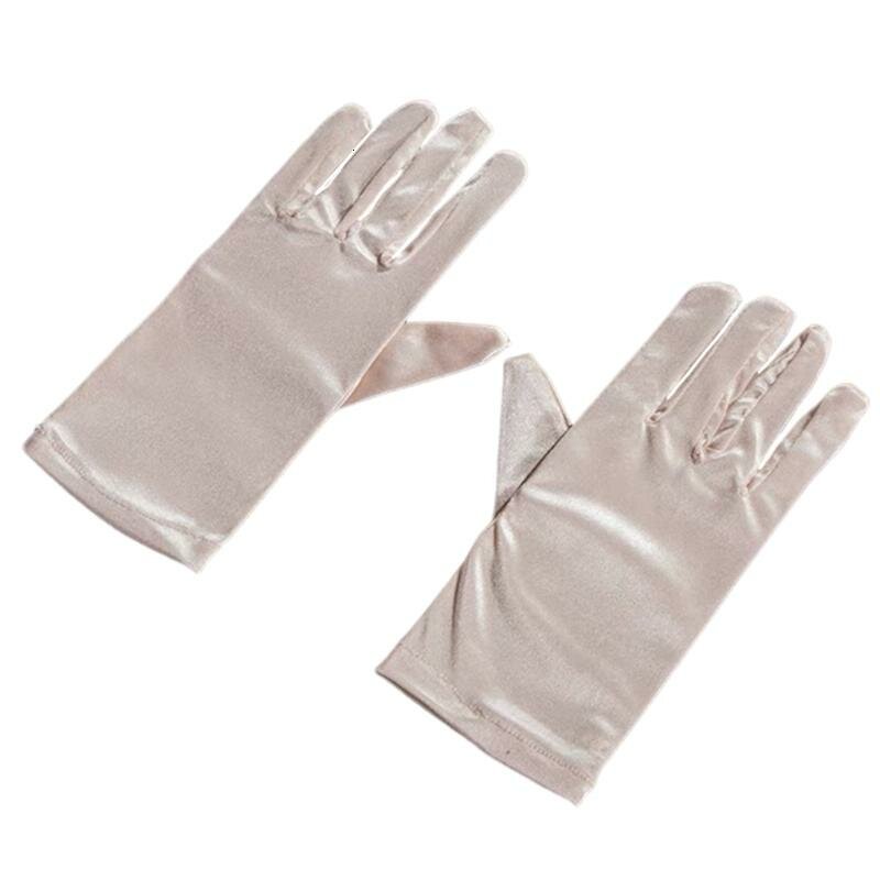 Короткие атласные Перчатки из эластичного атласа-Шампанское