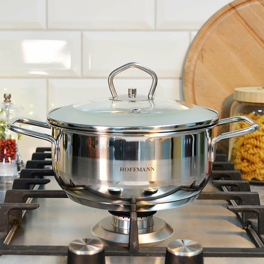 Кастрюля 1.6л нерж, 3-х слойное капсулированное дно, индукция, НМ 5318