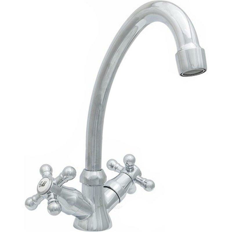 Смеситель кухня ЦС-СМ 25г К МЕТ крест излив Д18 Н-200мм ЦС