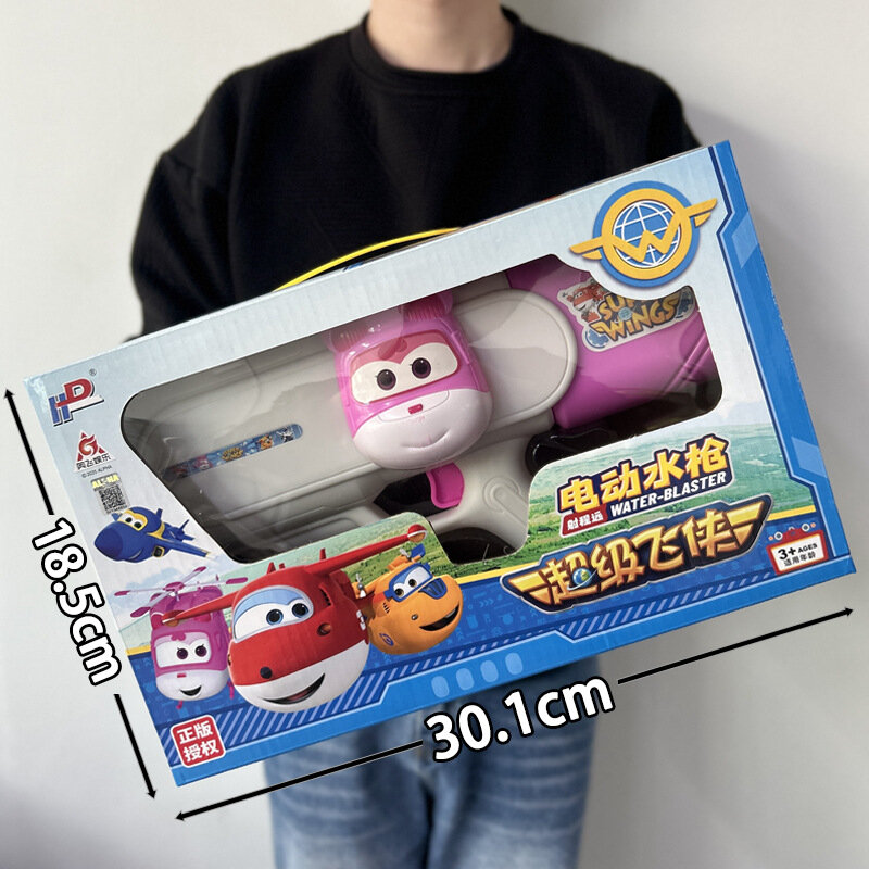 Официально лицензированная летняя автоматическая водяная пушка Super Wings с большой емкостью, игрушка для водных боев для детей
