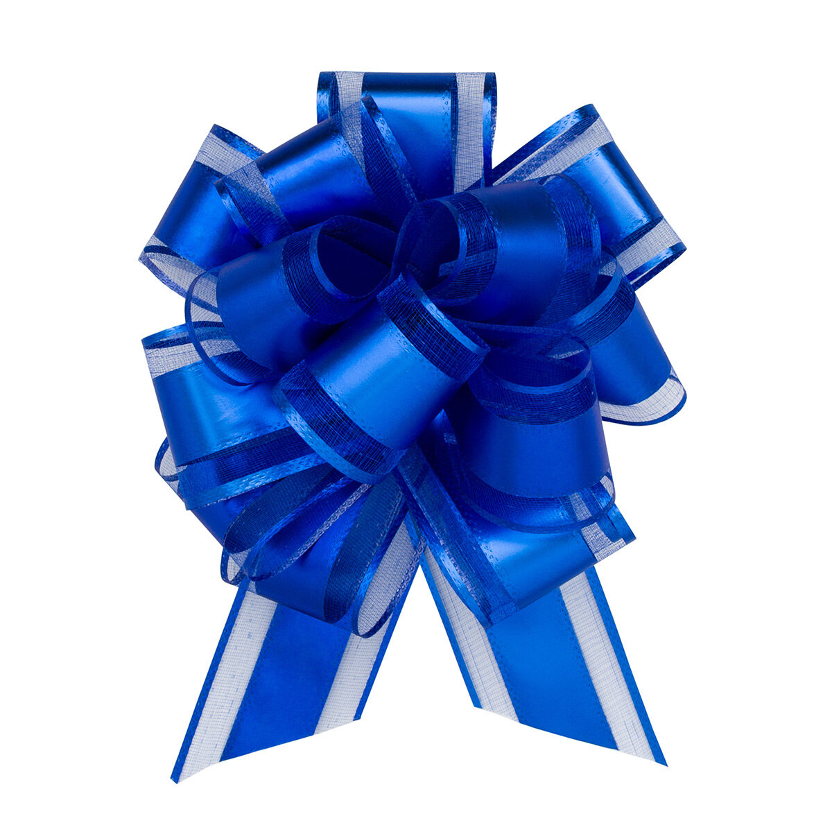 Бант 'Шар' для упаковки подарка, диаметр 14 см, ширина ленты 5 см, цвет синий, 1 шт/упак