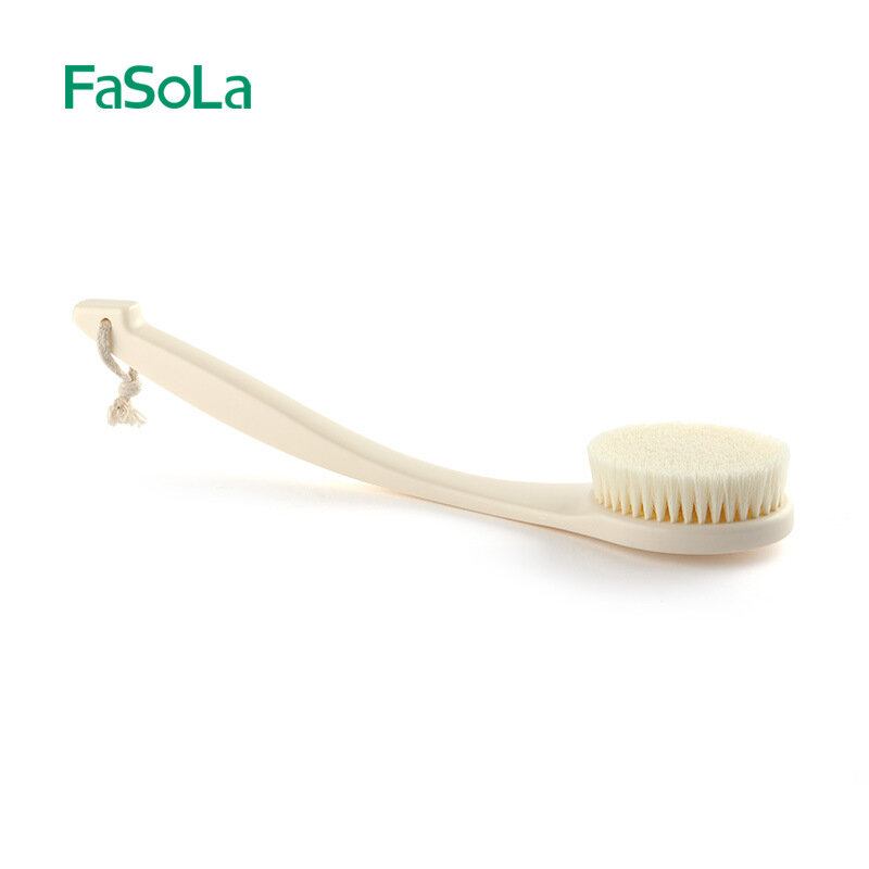 Японская щетка для ванны FaSoLa с длинной ручкой, скраб для спины, инструмент для купания, мягкая щетина, банное полотенце для взрослых