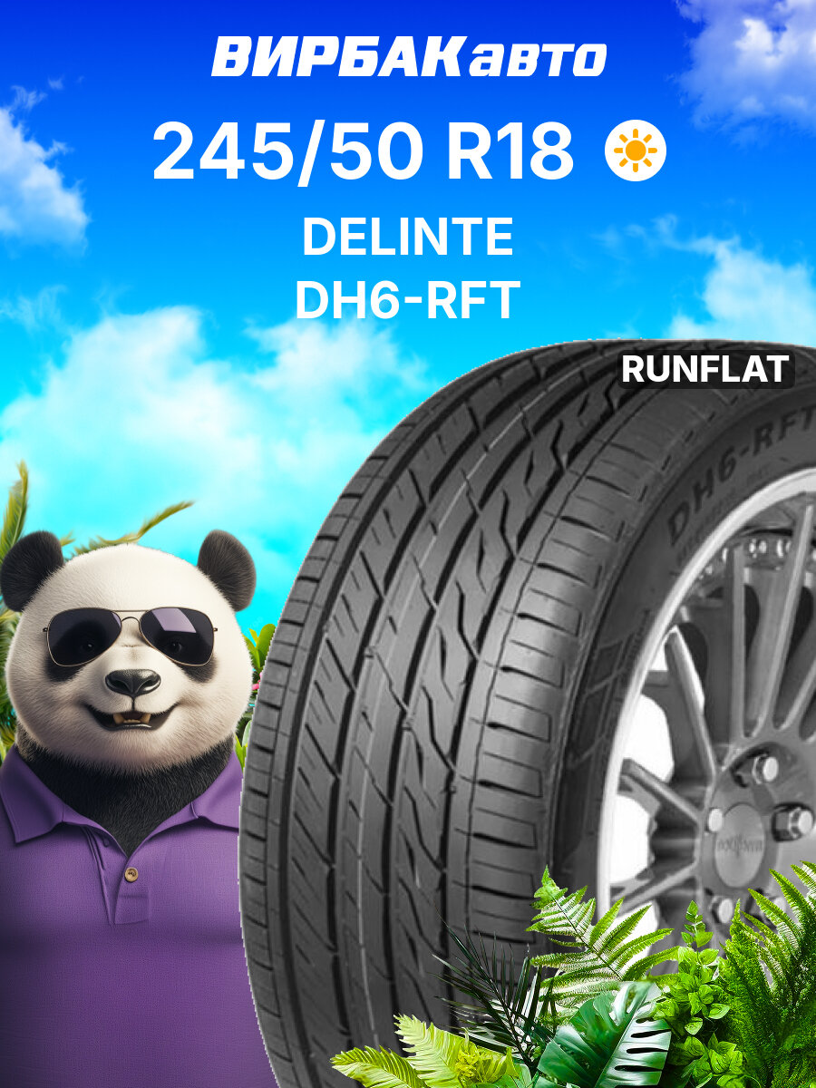 Летние шины DELINTE DH6-RFT 245/50 R18 100Y RunFlat